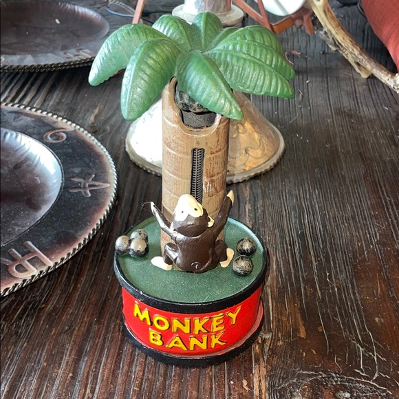 Vintage B&P | Accents | Vintage Monkey Bank With Palm Tree Perfect ...